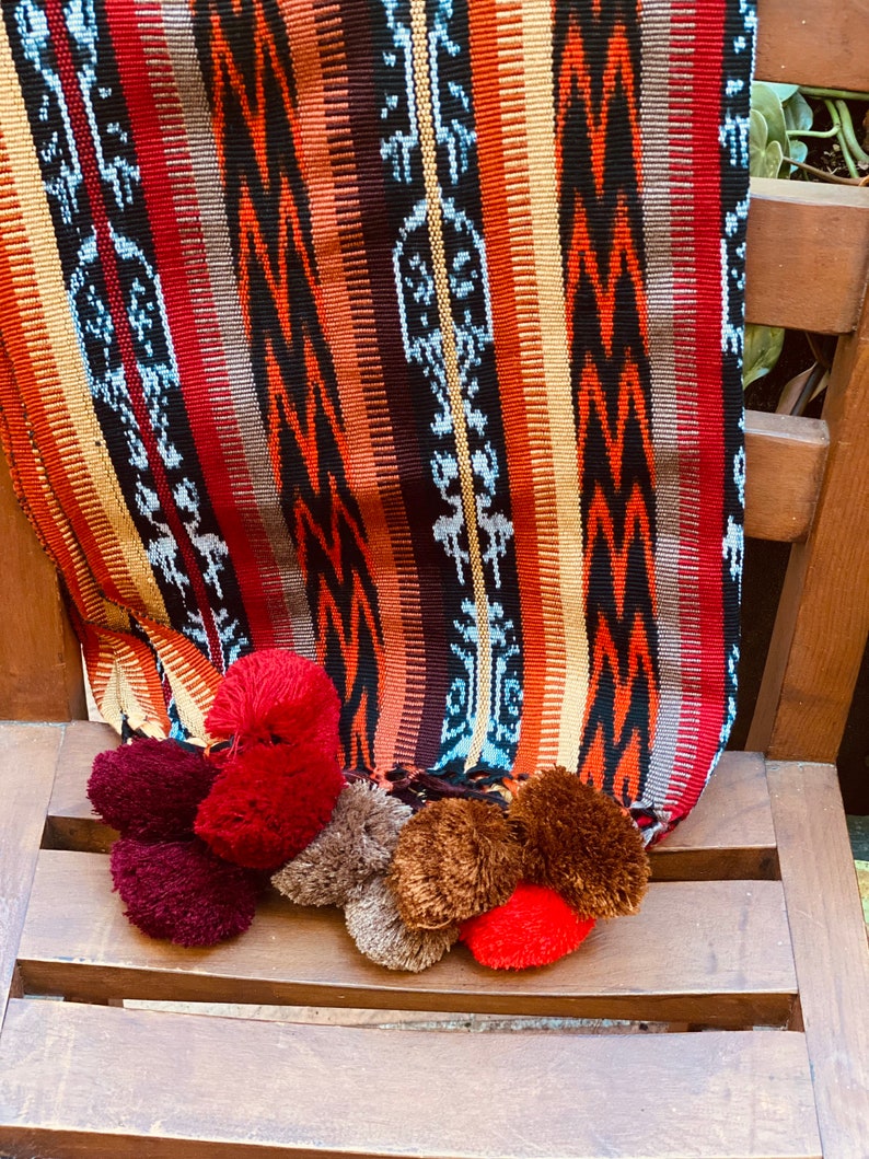 Sale Rebozo or Shawl Ikat With Pompons Available in 2 - Etsy