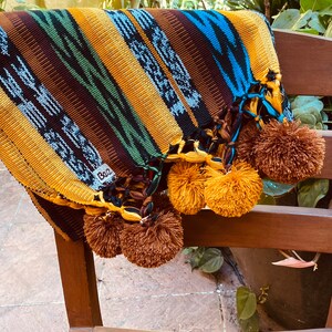 Sale Rebozo or Shawl Ikat With Pompons , Available in 2 Different Color ...