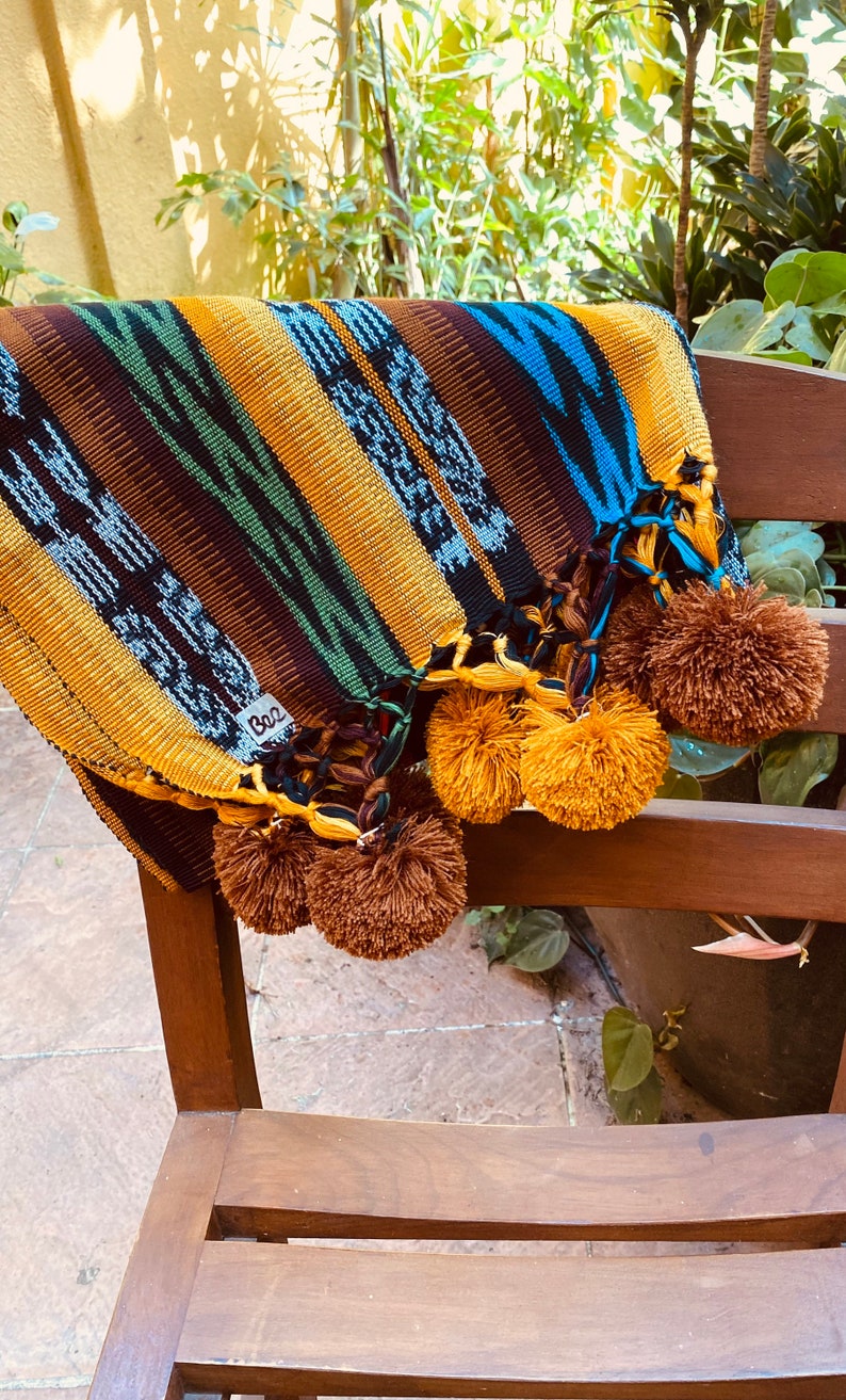 Sale Rebozo or Shawl Ikat With Pompons Available in 2 - Etsy