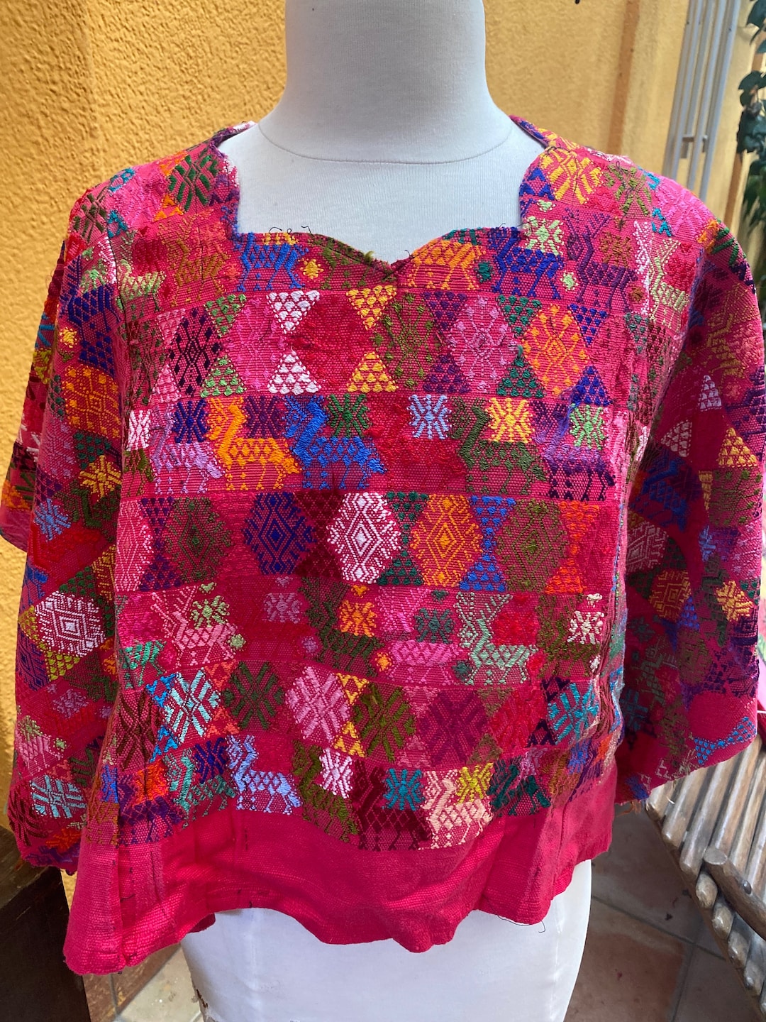 Vintage Huipil From Tactic Beautiful Mayan Designs Depicting Flowers ...