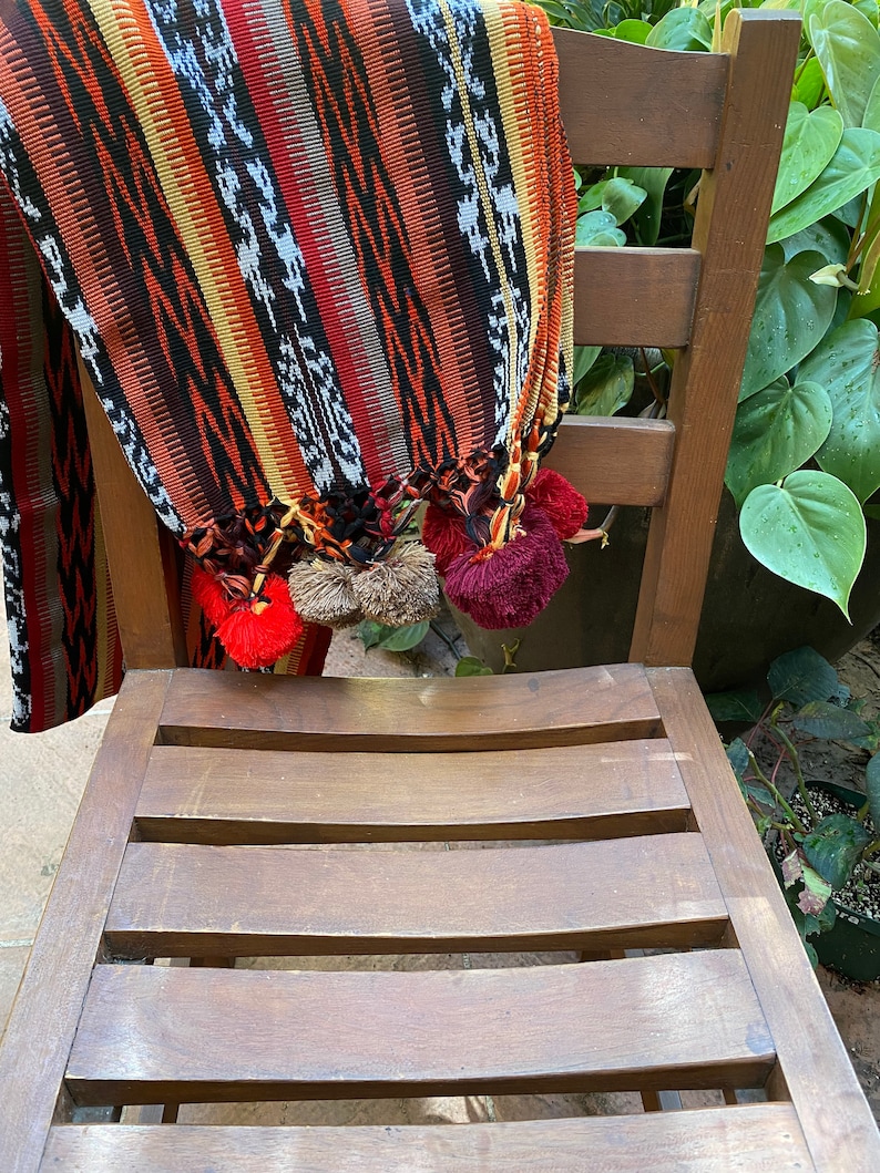 Sale Rebozo or Shawl Ikat With Pompons Available in 2 - Etsy