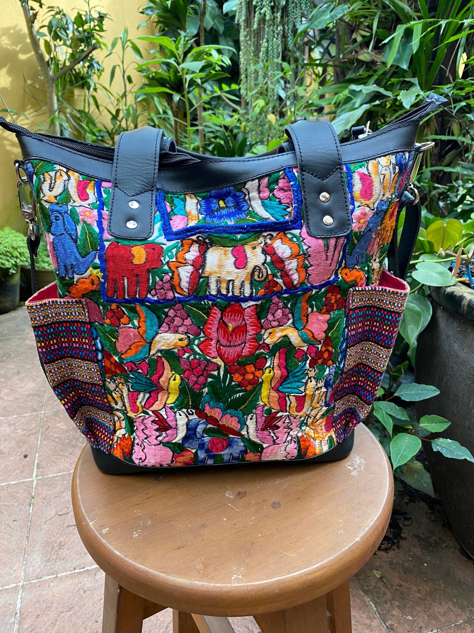 Calor Tropical ,weekend Bag , Huipil on Both Sides From San Andres ...