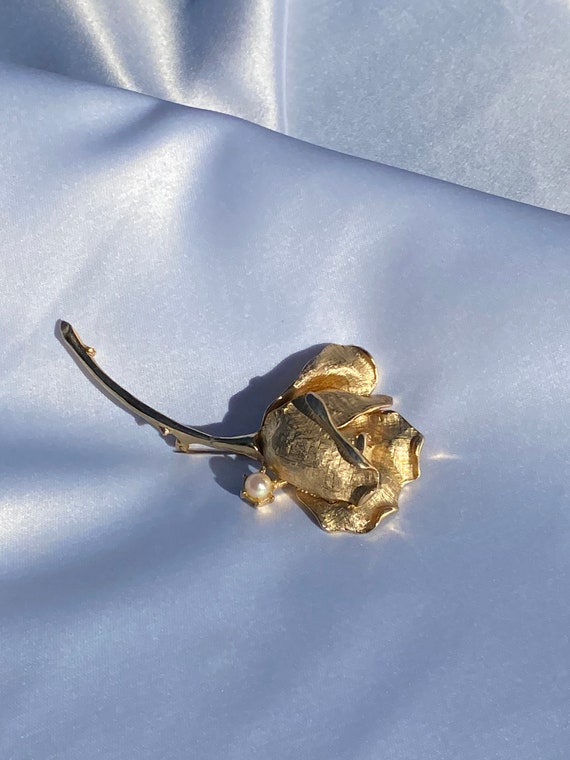 Schreiner Rose brooch - Gem