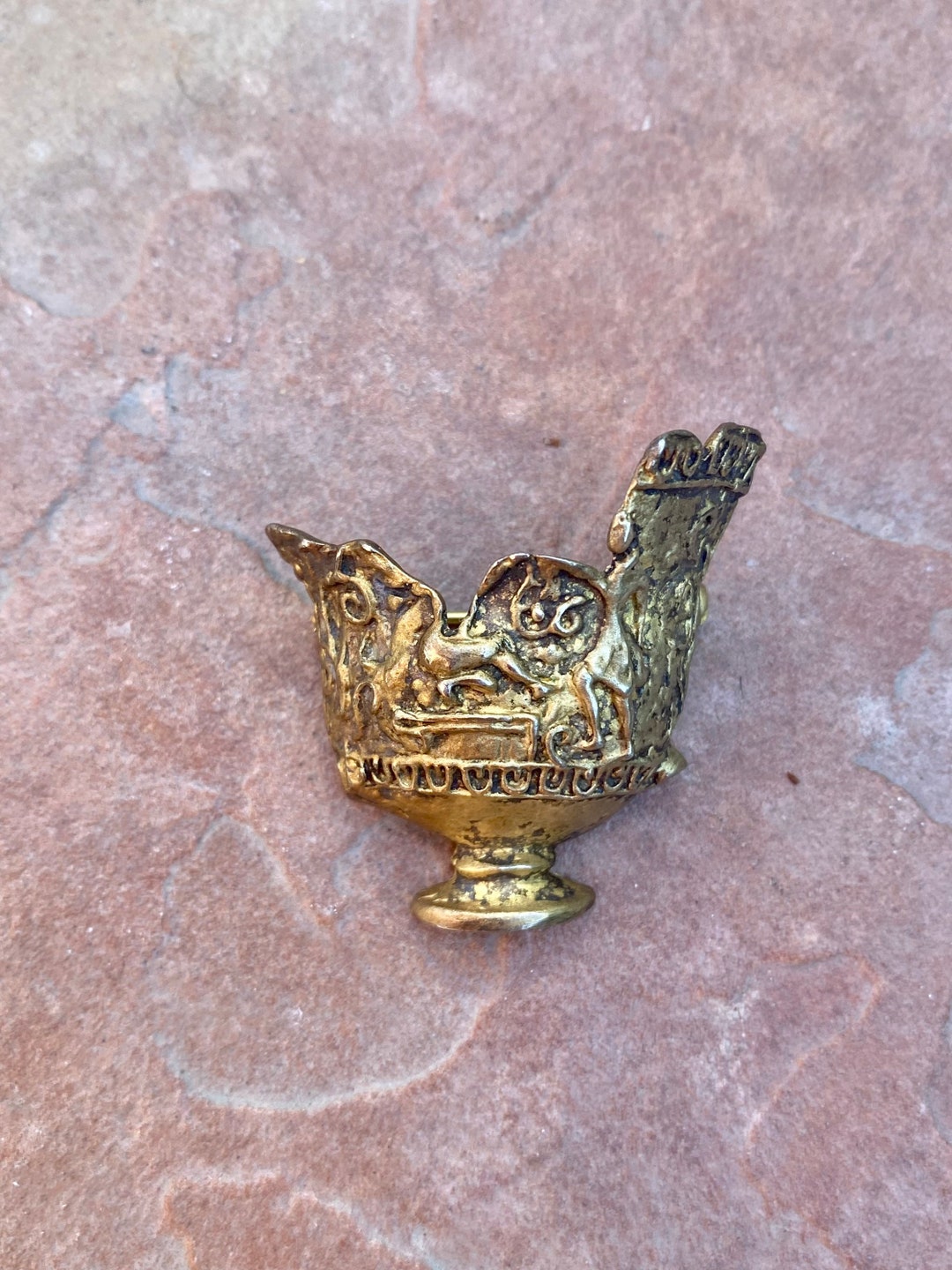 Vintage Greek Goblet Pin - Etsy