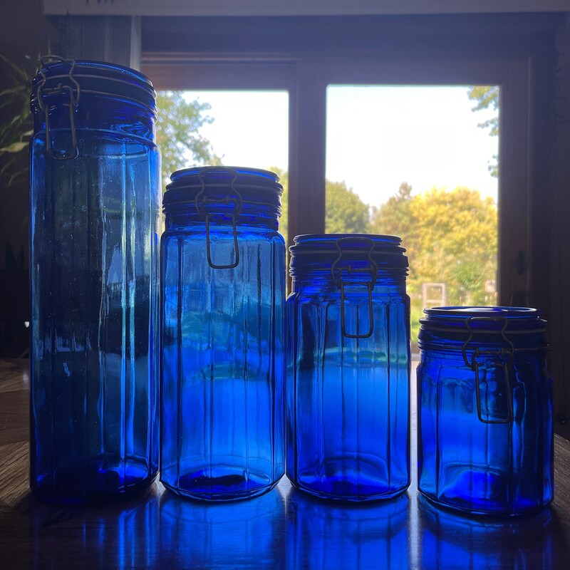 Blue Canisters - Etsy