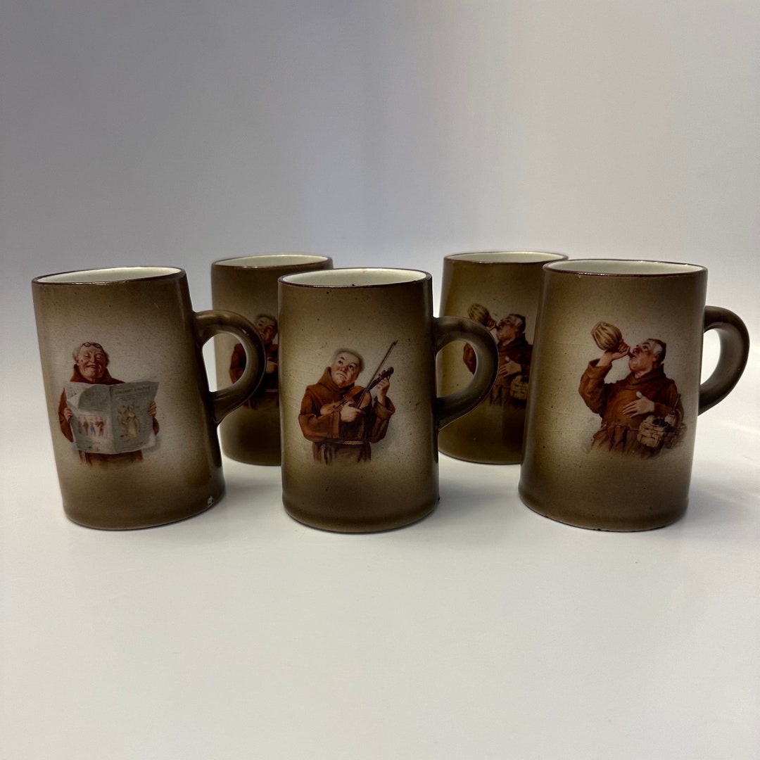 Antique Bovox Makes Real Strength Monk Mugs Set of 5 - Etsy