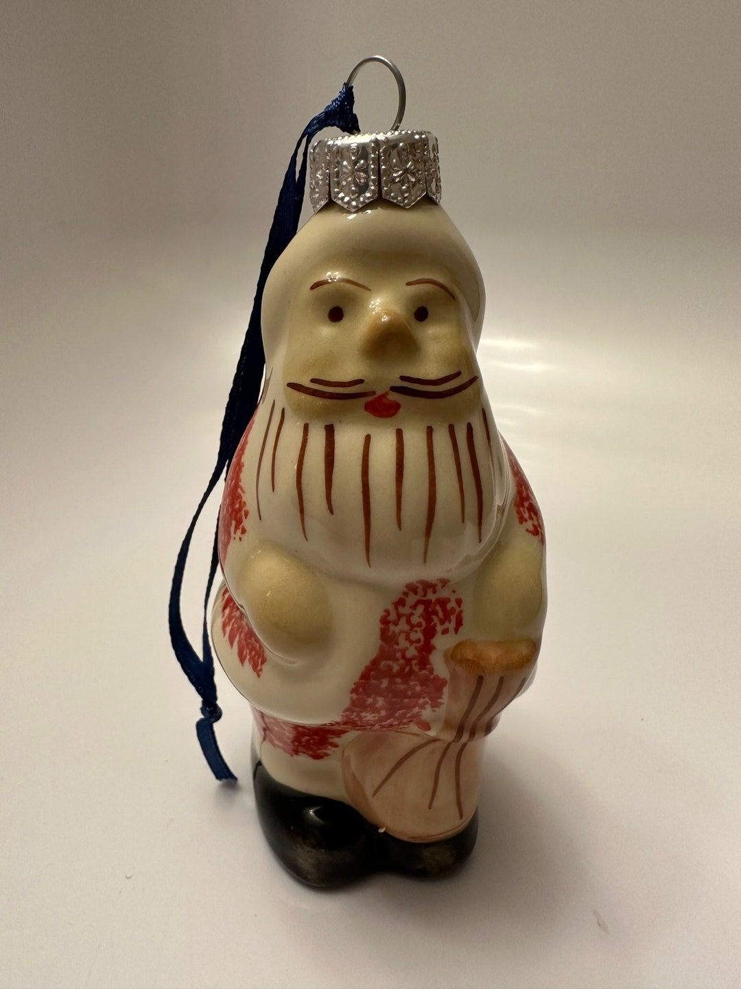 Polish Pottery Santa Ornament With Red Santa Suit, Handmade in Poland ...