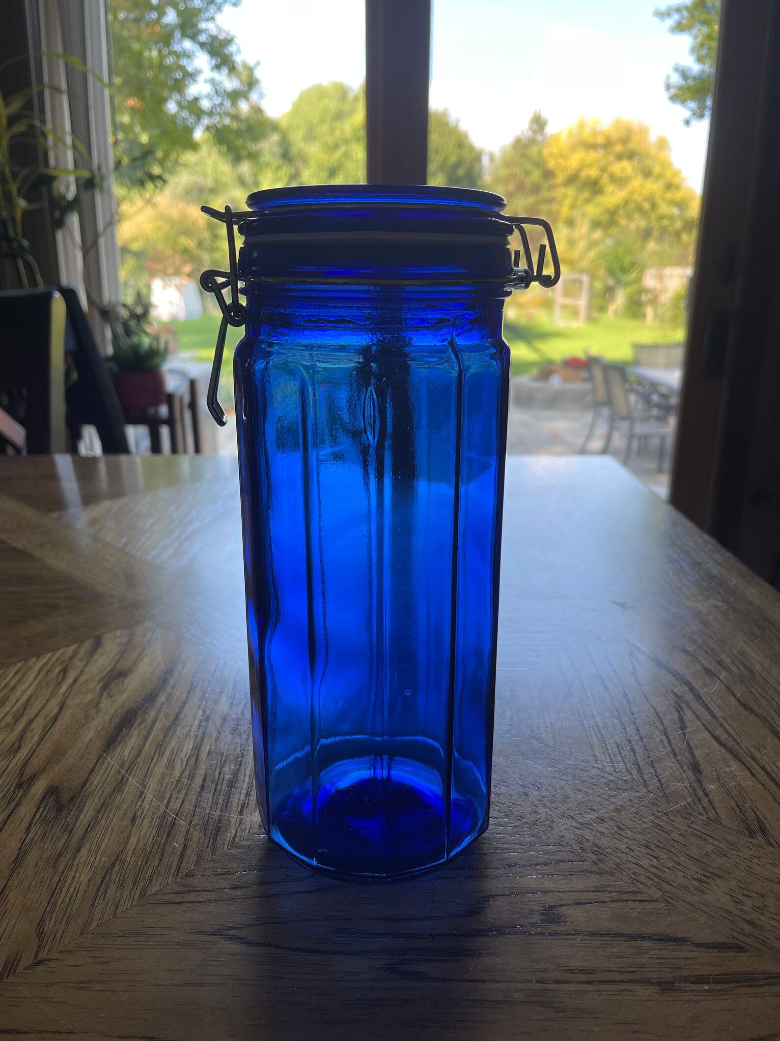 Vintage Cobalt Blue Glass Food Storage Canisters Set of 4 - Etsy