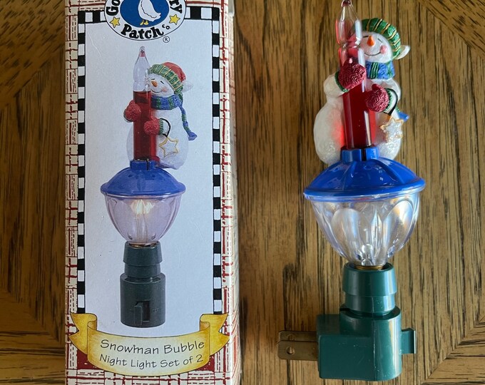 Gooseberry Patch Snowman Bubble Night Light NIB - Etsy