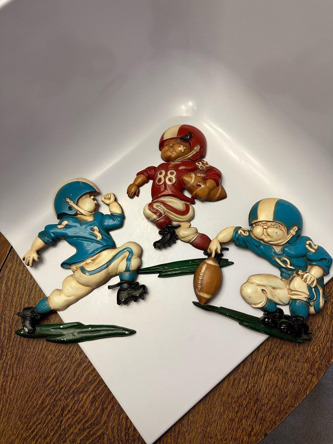 Metal Football Players Wall Hangings Set of 3 - Etsy