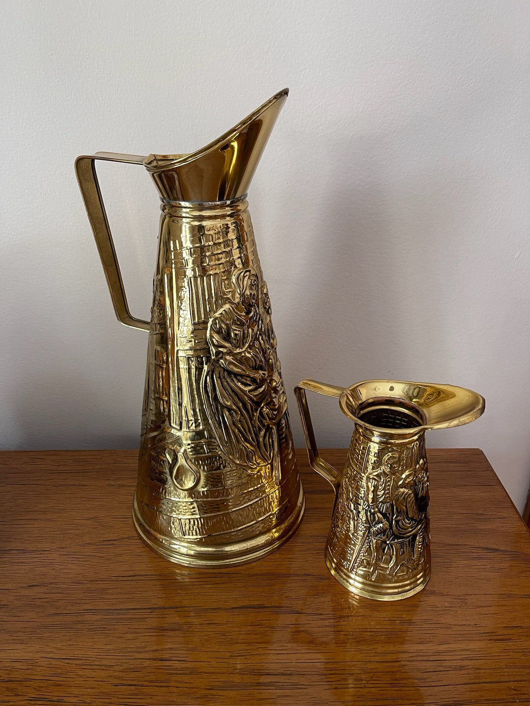 Brassware Embossed Pitcher Made in England - Set of 2 - Etsy
