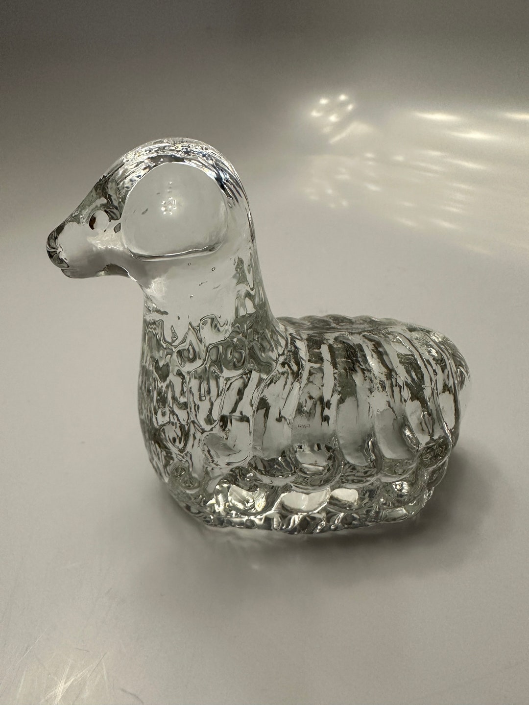 Solid Clear Glass Lamb / Sheep Figure Paperweight - Etsy