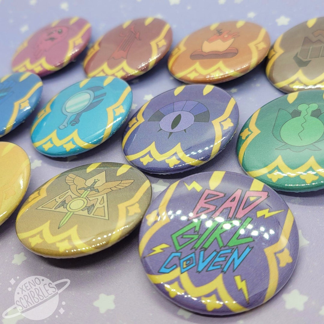 Owl House Inspired Magic Witch's Coven Pins 1.5" Buttons + Sparkle and ...