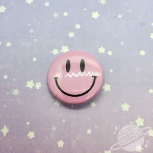 Kidcore Colorful 90s 2000s 2YK Smiley Face 1.5" Pin Buttons + Sparkle ...