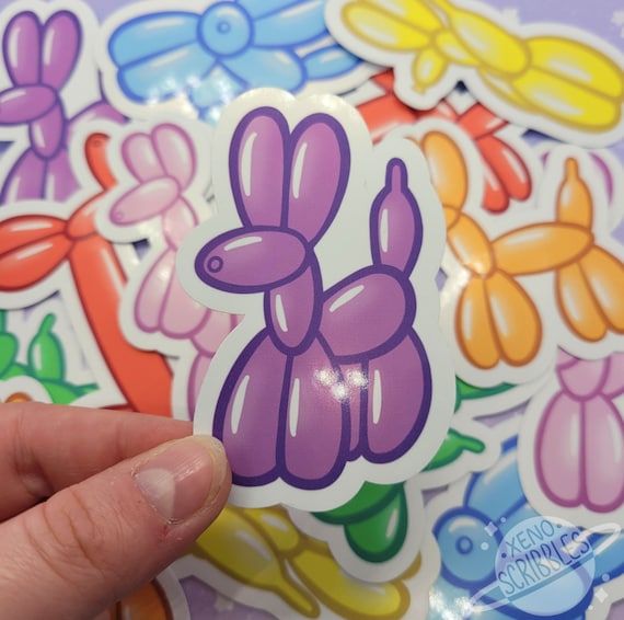 Colorful Balloon Dog Party Kidcore Clowncore Glossy Vinyl - Etsy