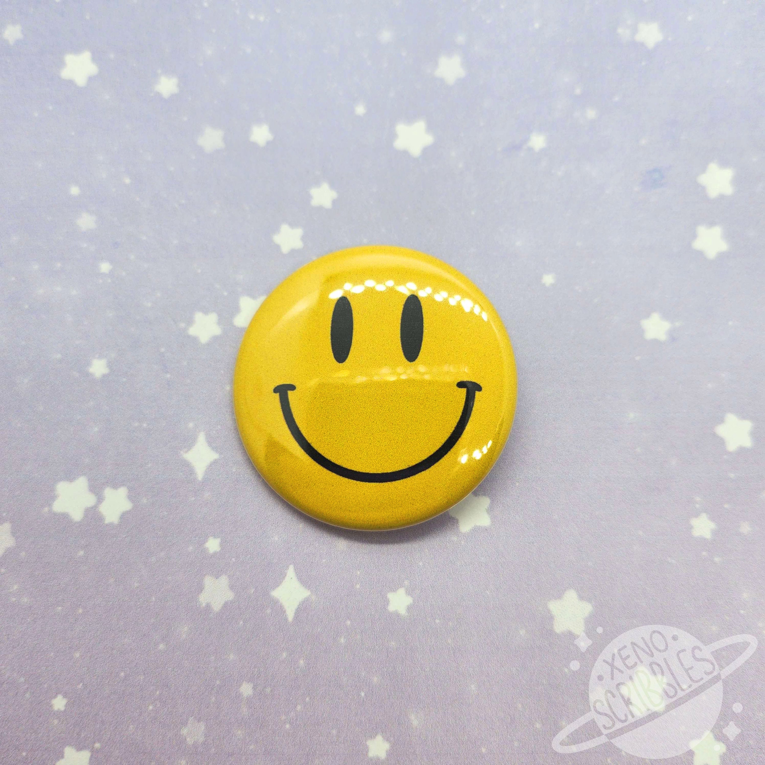 Kidcore Colorful 90s 2000s 2YK Smile Face 1.5" Pin Buttons + Sparkle ...