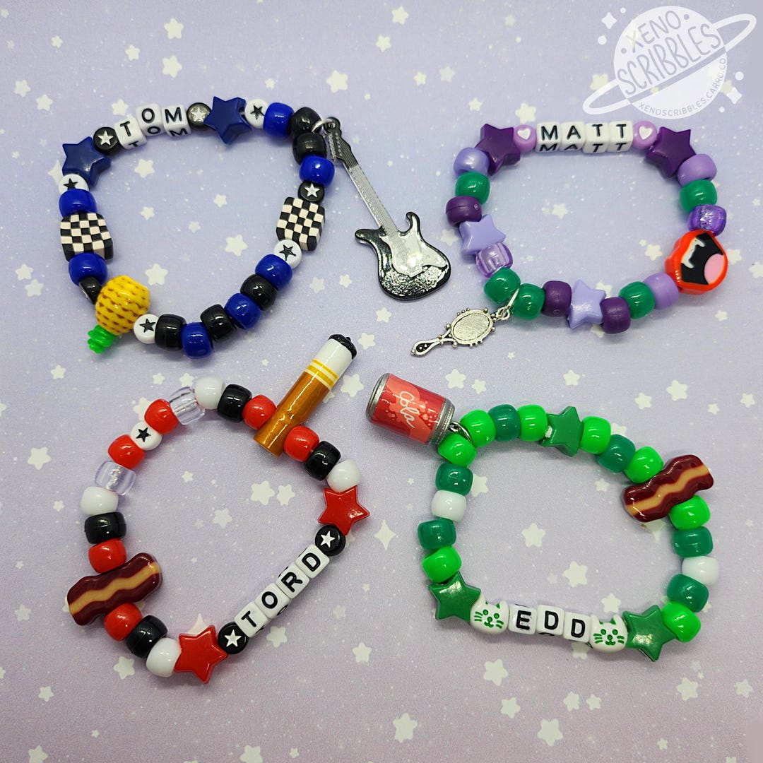 Eddsworld Inspired Character Kandi Charm Bracelets | Edd Matt Tom Tord ...