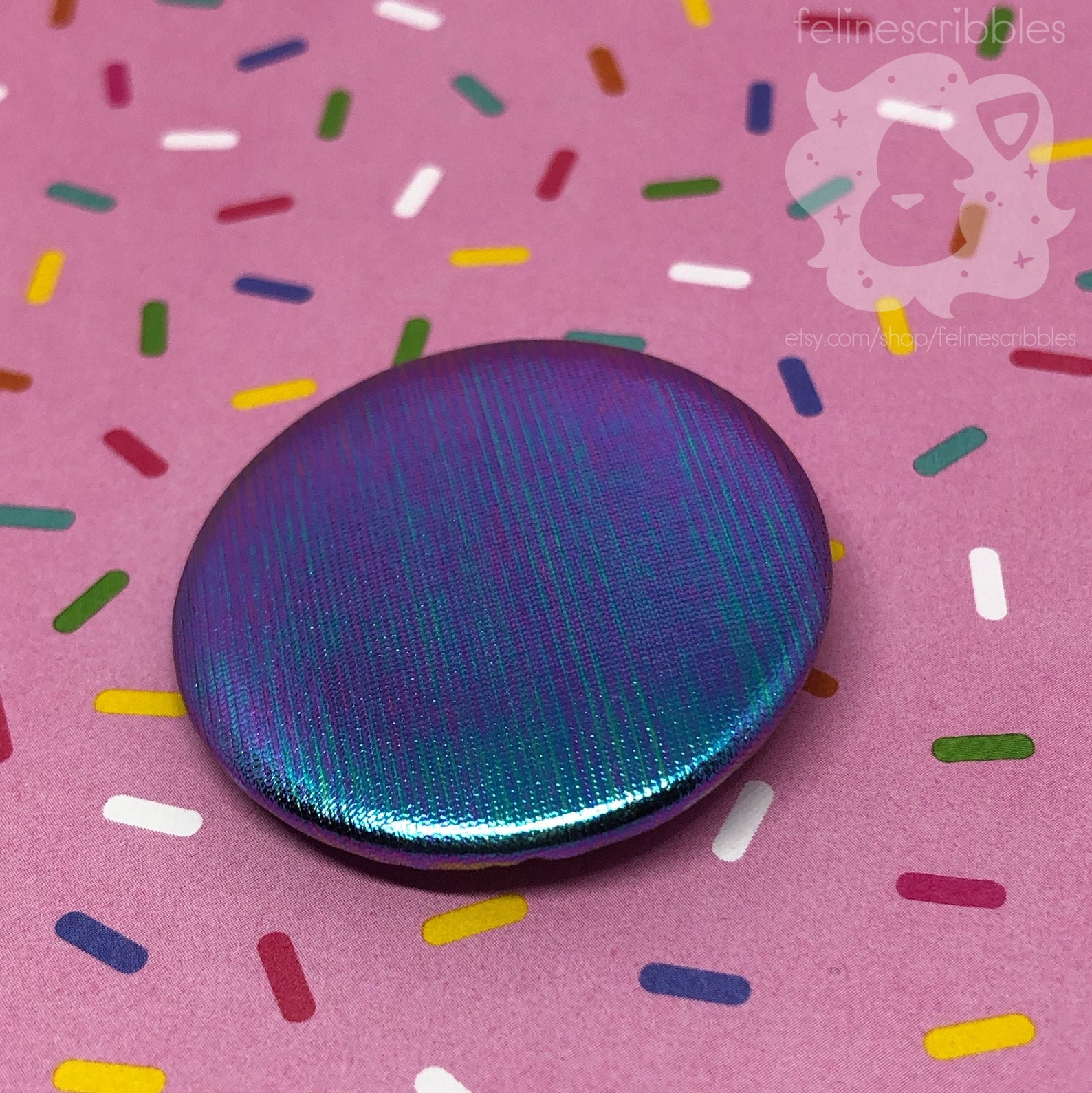 Holographic Color-changing Shiny 1.5 Pin Button - Etsy