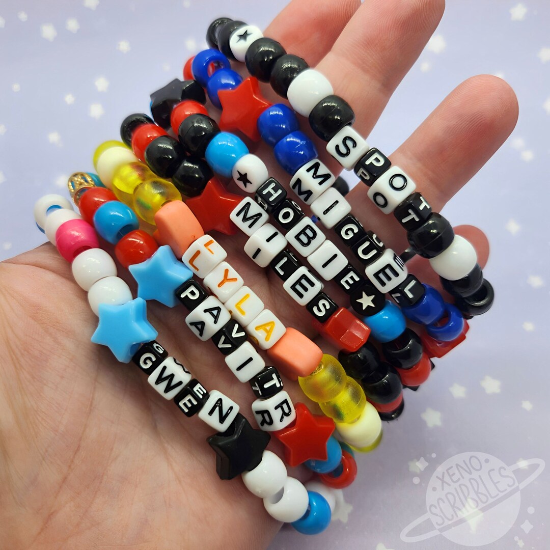 Across the Spiderverse Inspired Character Single Kandi Cuff Bracelets ...