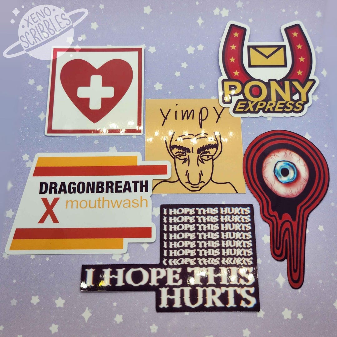 Mouthwashing Game Glossy Vinyl Stickers | Pony Express, Dragonbreath ...