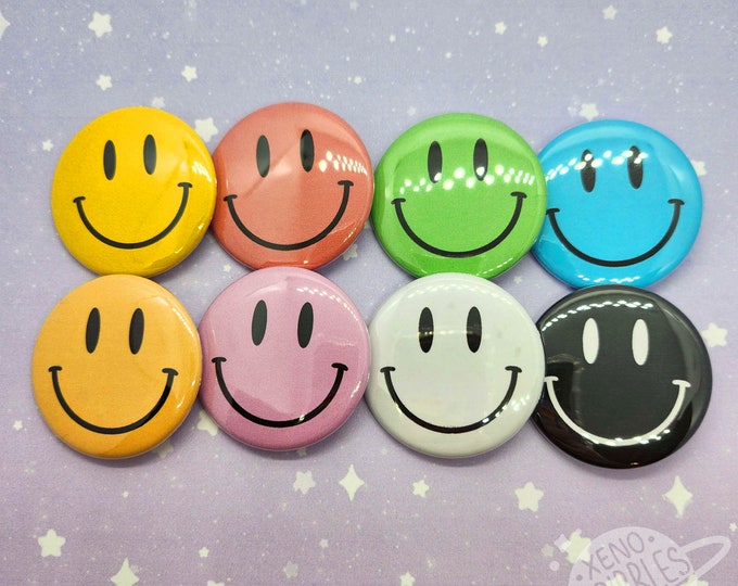 Kidcore Colorful 90s 2000s 2YK Smiley Face 1.5 Pin Buttons - Etsy