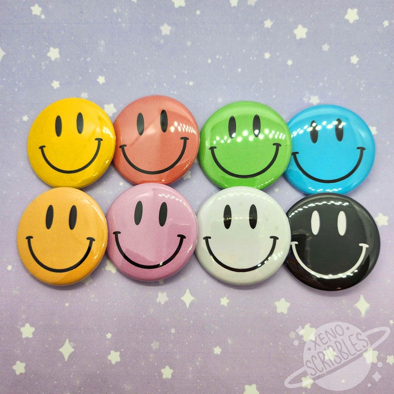 Smile Face Pin Badge - Etsy