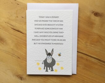 Funny donkey poem | Etsy