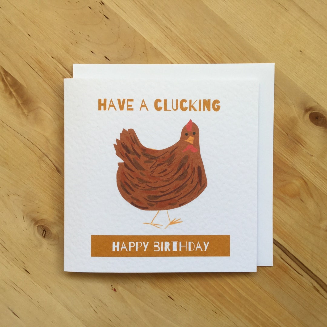 Clucking Happy Birthday Hen Birthday Card - Etsy