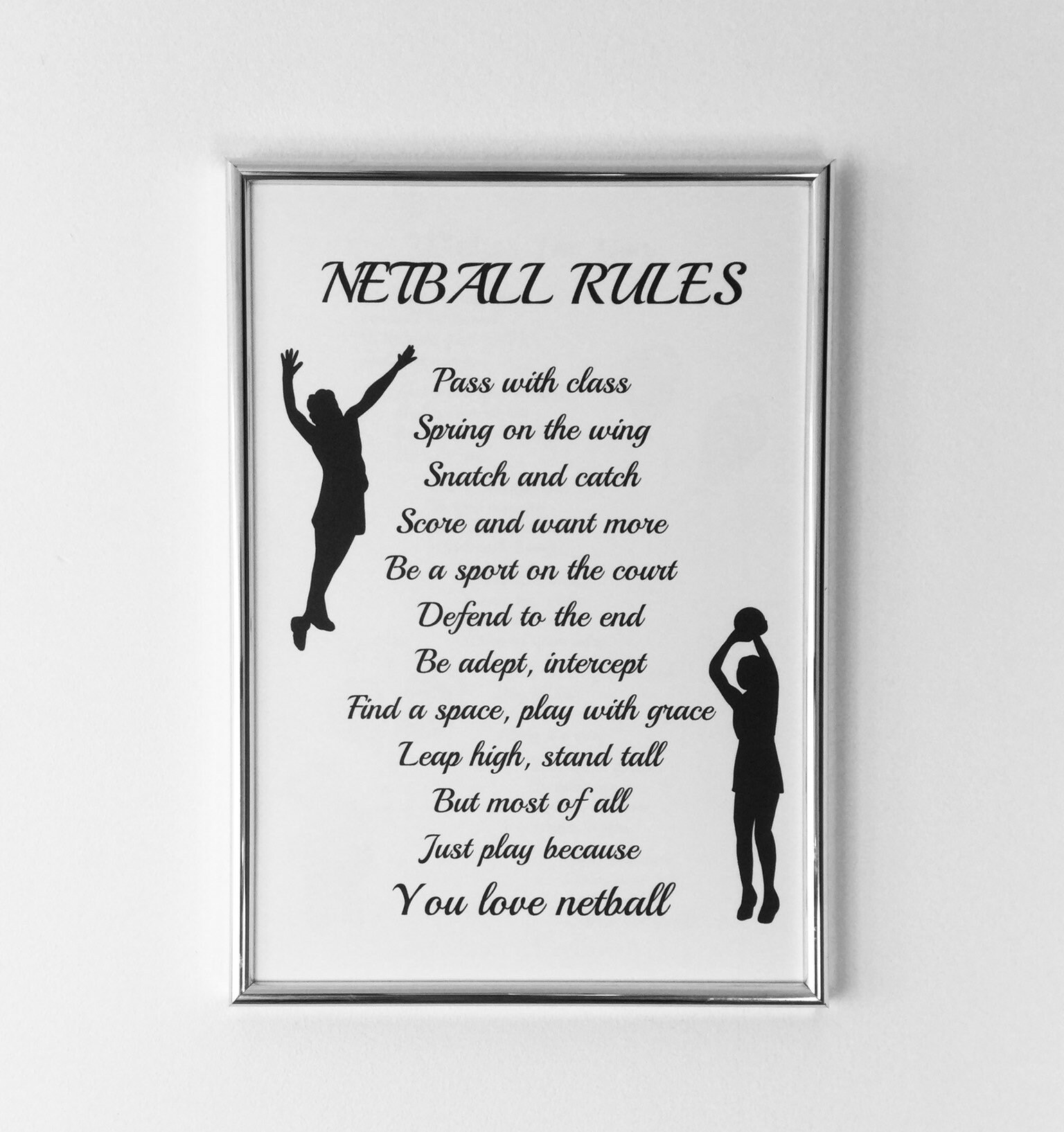 Personalised Netball Player Poem Print Gift - Etsy Canada