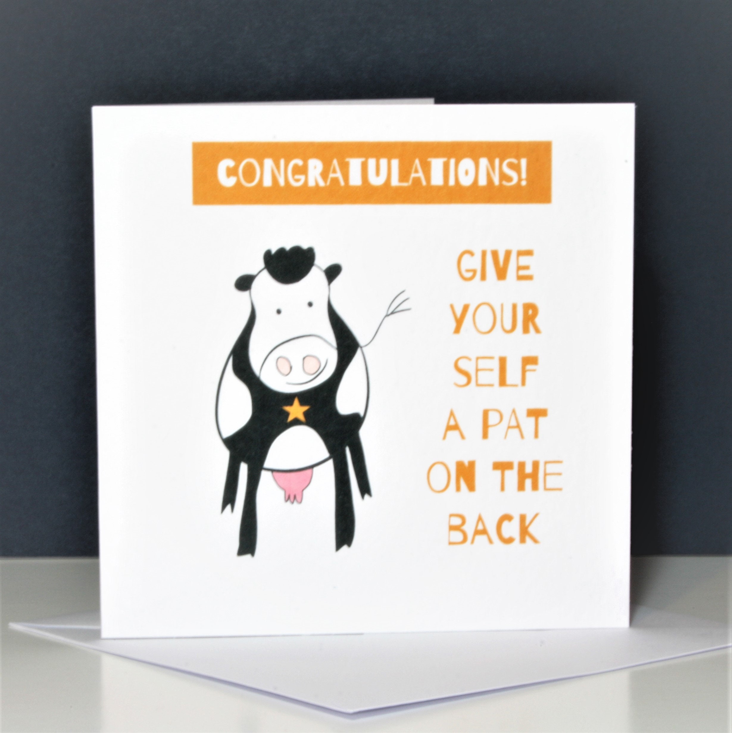 Funny cow congratulations card | Etsy