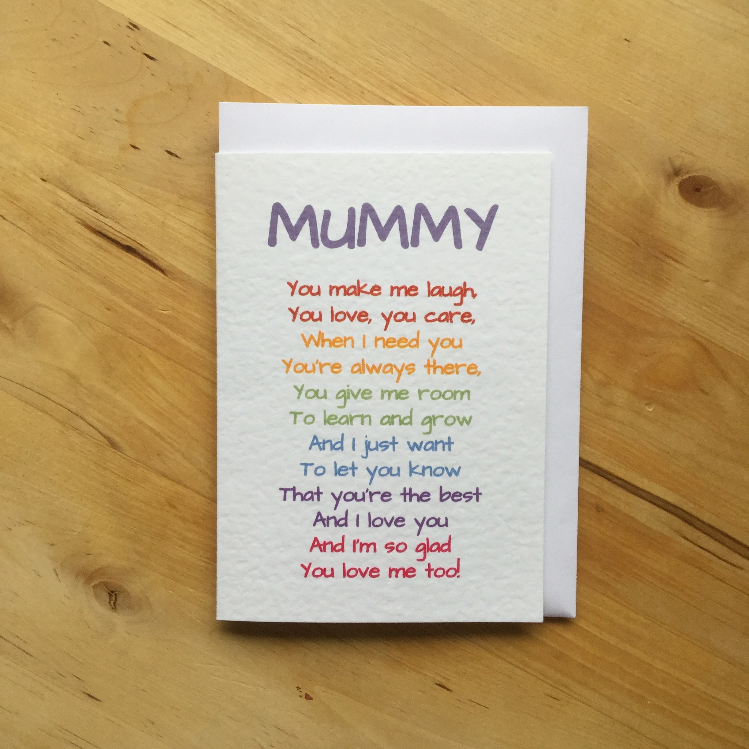 I Love You Mummy Mommy Card Mummy Poem Card - Etsy UK