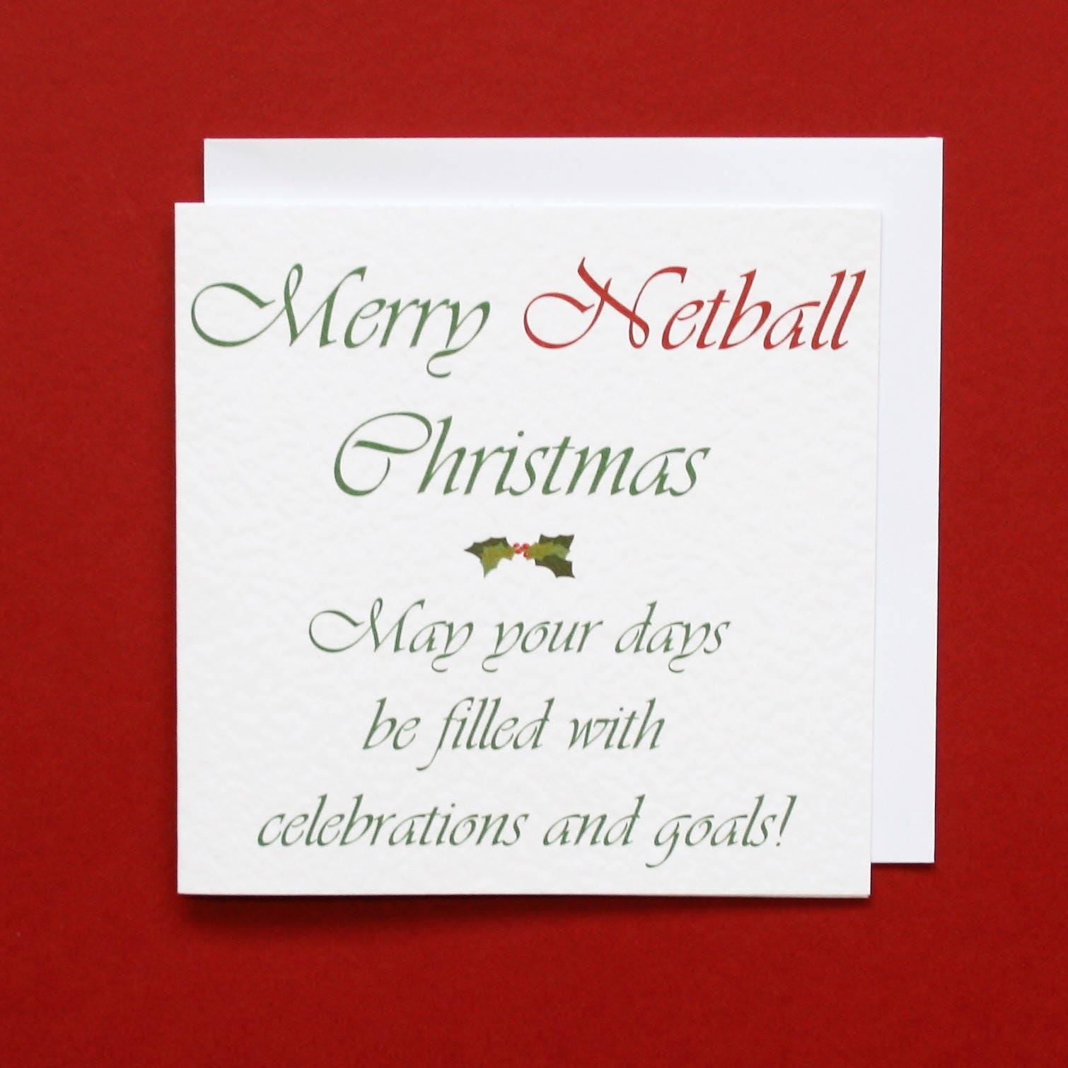 Netball Christmas Card, Merry Netball Christmas, Netball Xmas Card ...