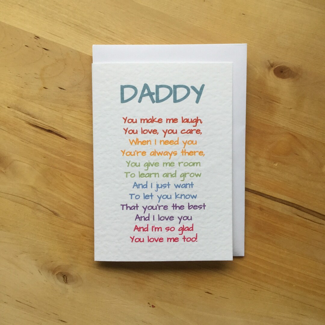 I Love You Daddy Poem Card - Etsy
