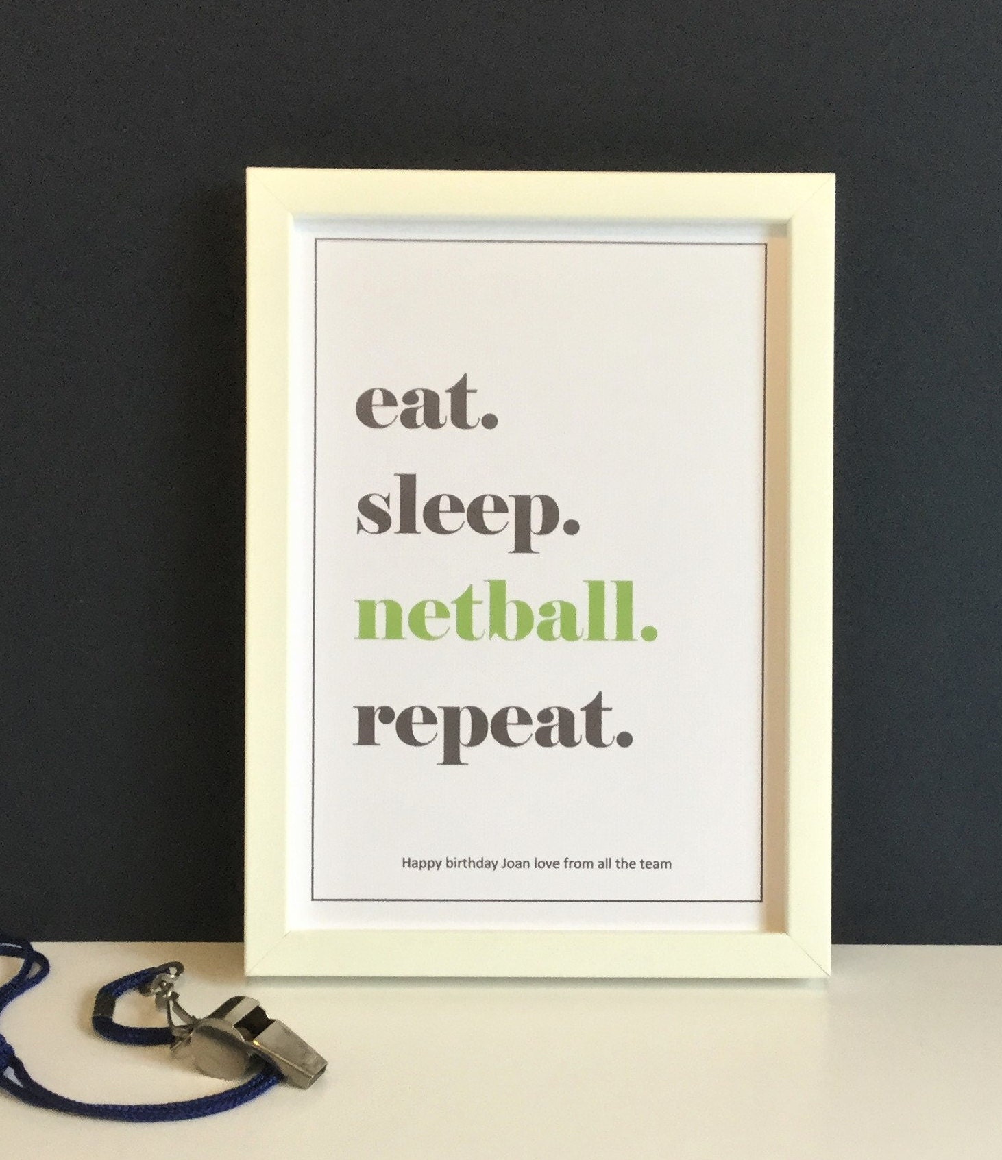 Personalised Netball Print Gift Eat Sleep Netball Repeat - Etsy UK