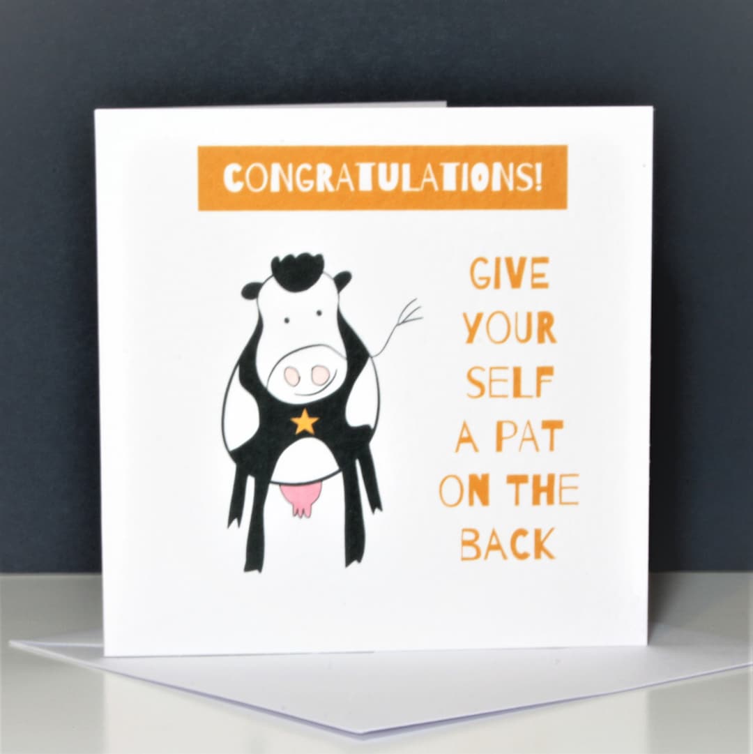 Funny Cow Congratulations Card - Etsy