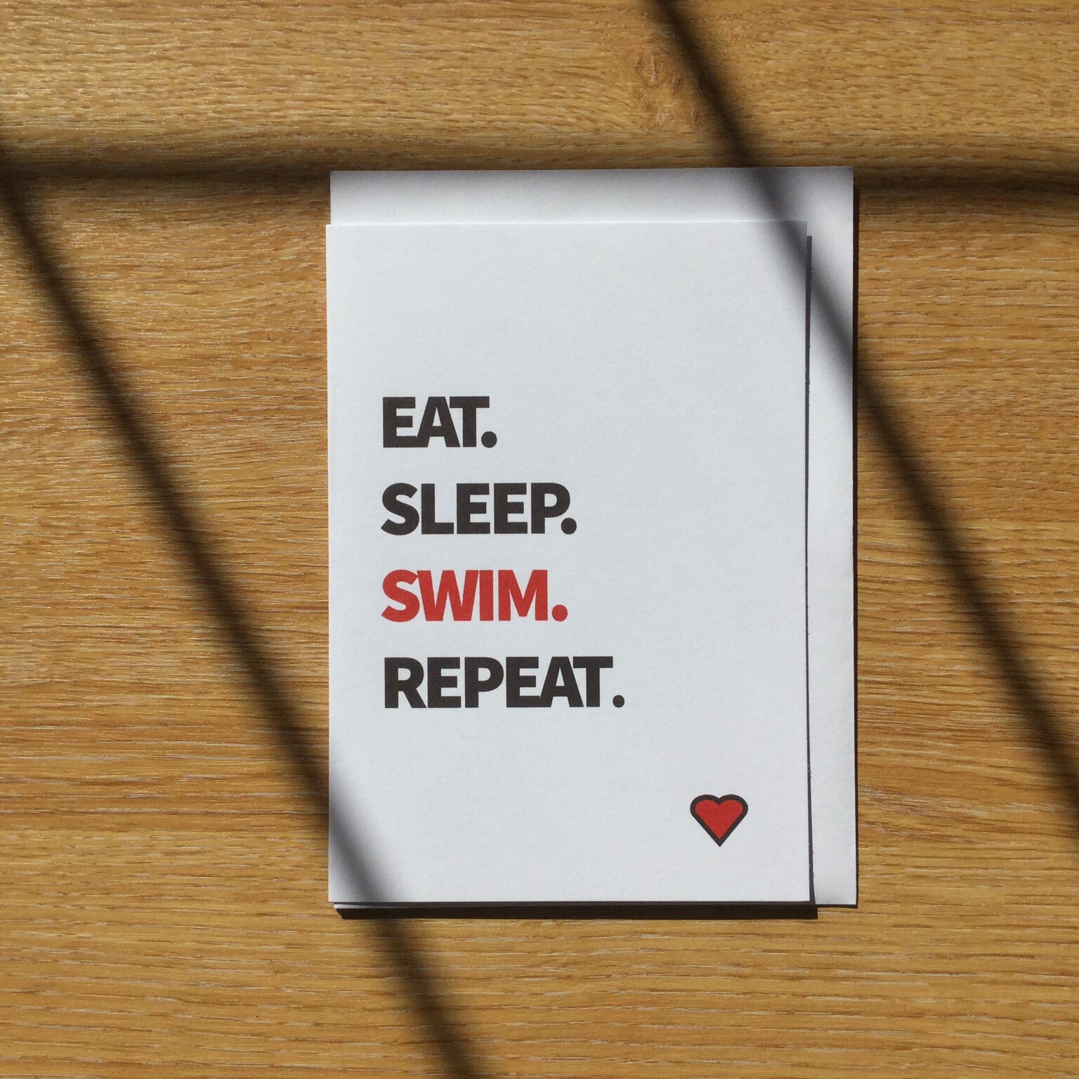 Swimming Card Card for Swimmers. Eat. Sleep. Swim. Repeat. | Etsy