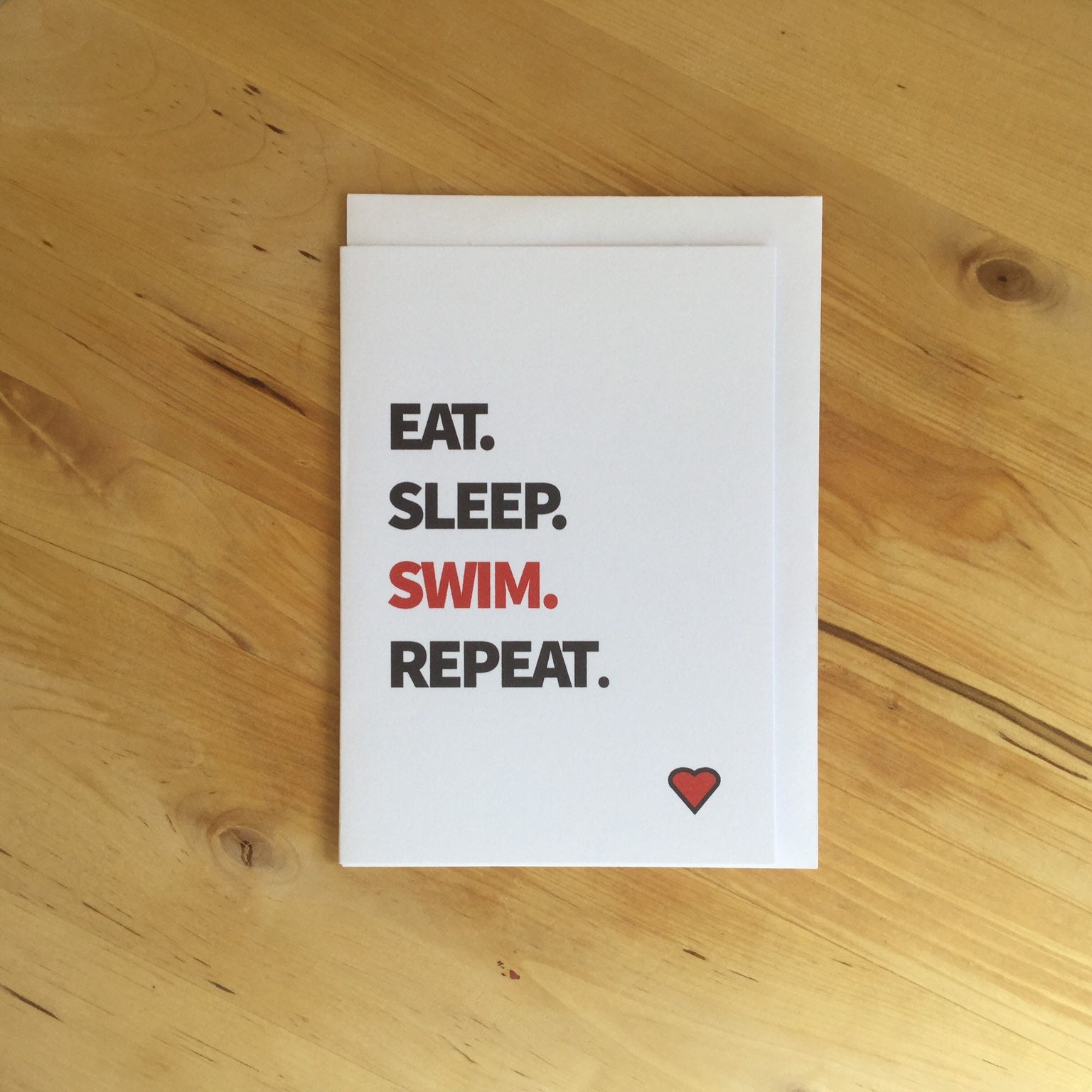 Swimming Card Card for Swimmers. Eat. Sleep. Swim. Repeat. | Etsy