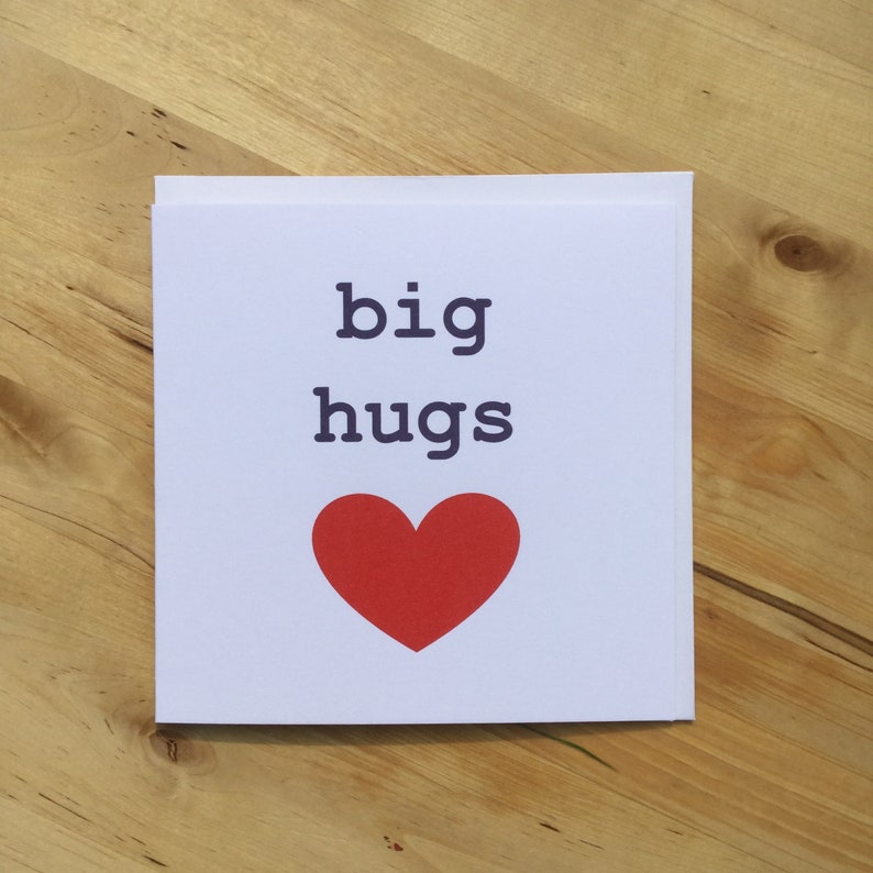 Sending Big Hugs Card Etsy