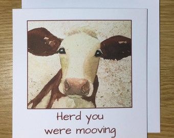 Funny Cow Poem Card - Etsy