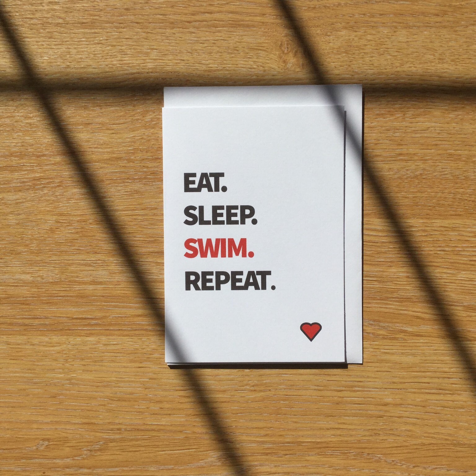 Swimming card card for swimmers. Eat. Sleep. Swim. Repeat. | Etsy