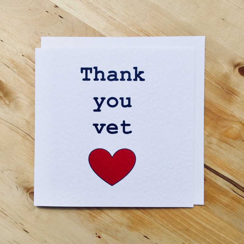 Thank You Vet Card - Etsy