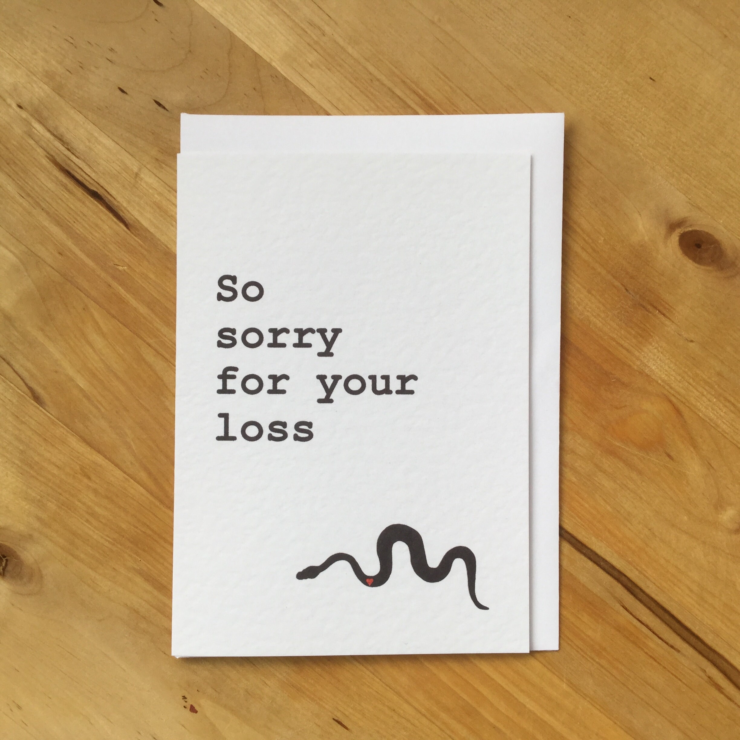 Snake Sympathy Card, Snake Loss Card, Pet Loss Card, Snake Death Card ...