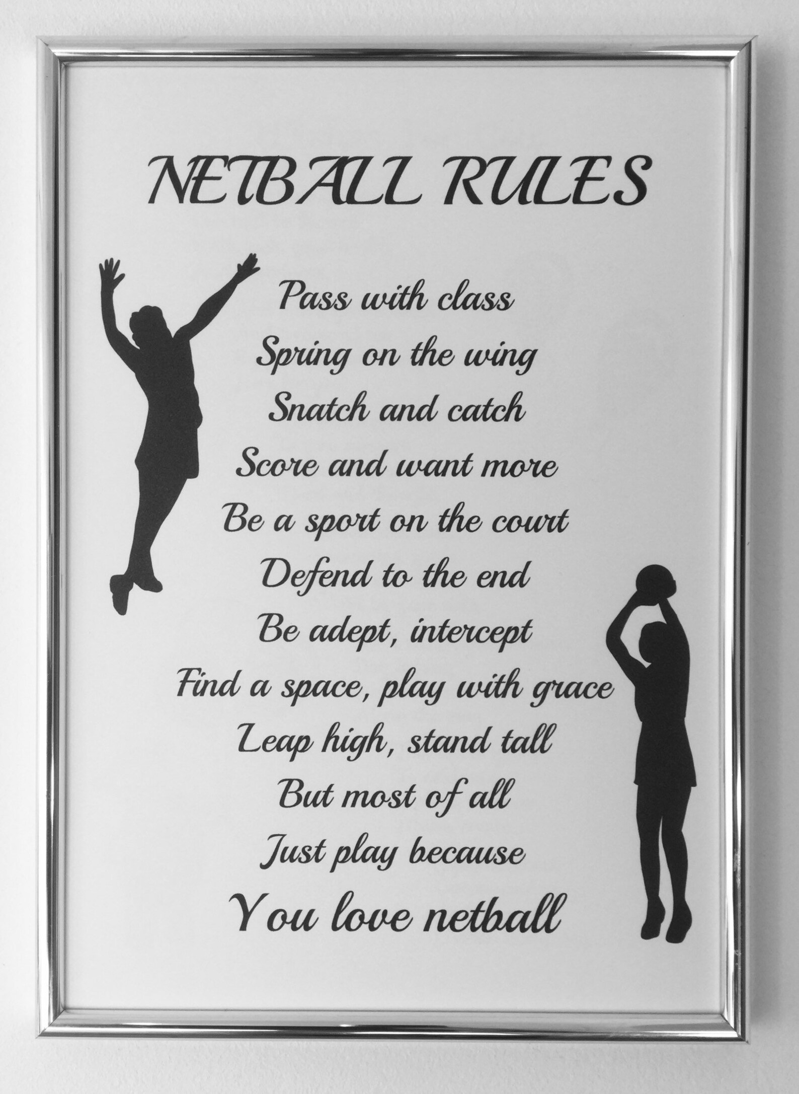 Personalised Netball Player Poem Print Gift - Etsy Canada
