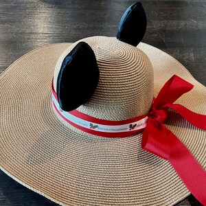 Mouse Ears Floppy Straw Beach Hat Wide Brim - Etsy