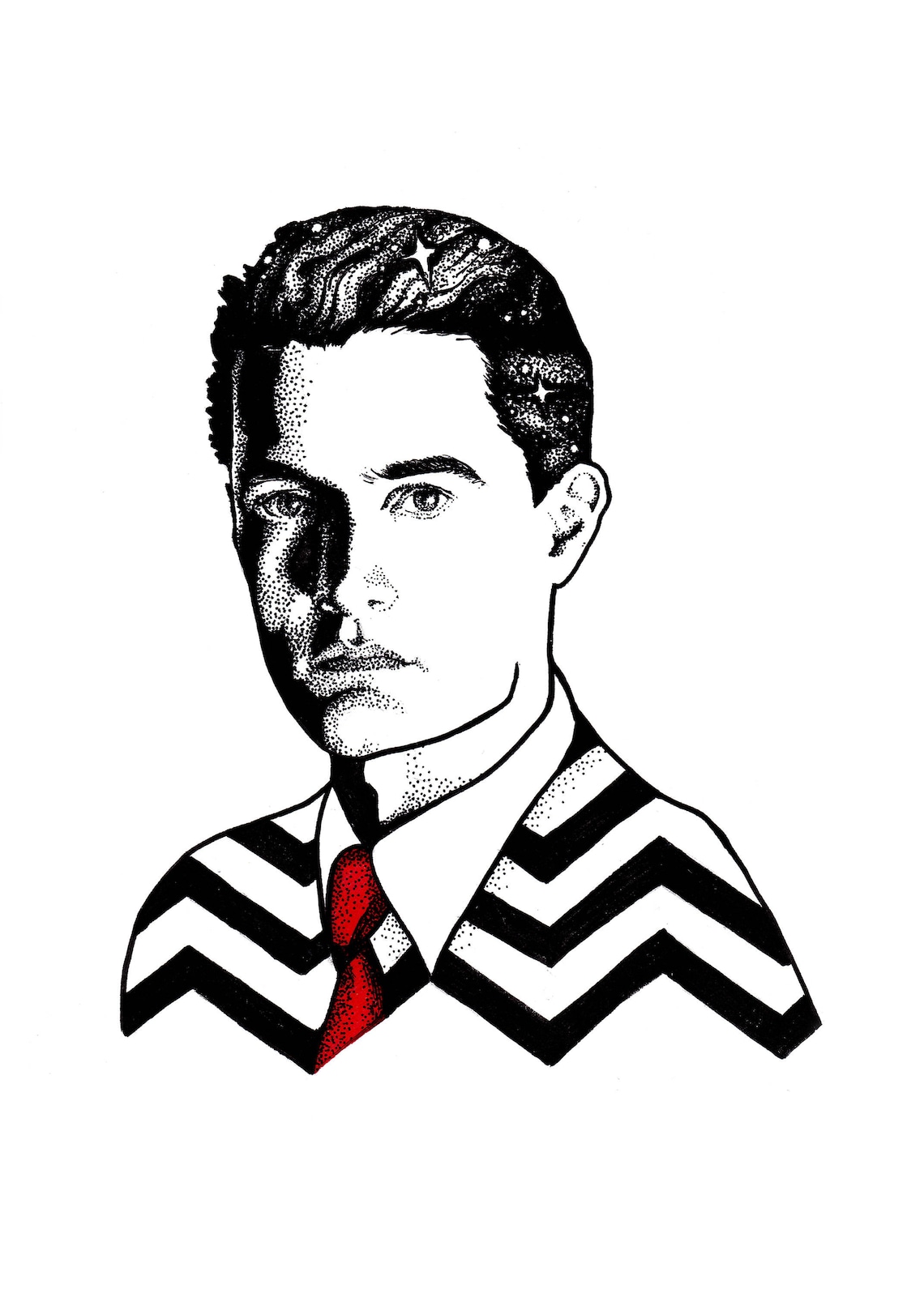 Agent Dale Cooper Twin Peaks Illustration Print - 8x10 - Etsy