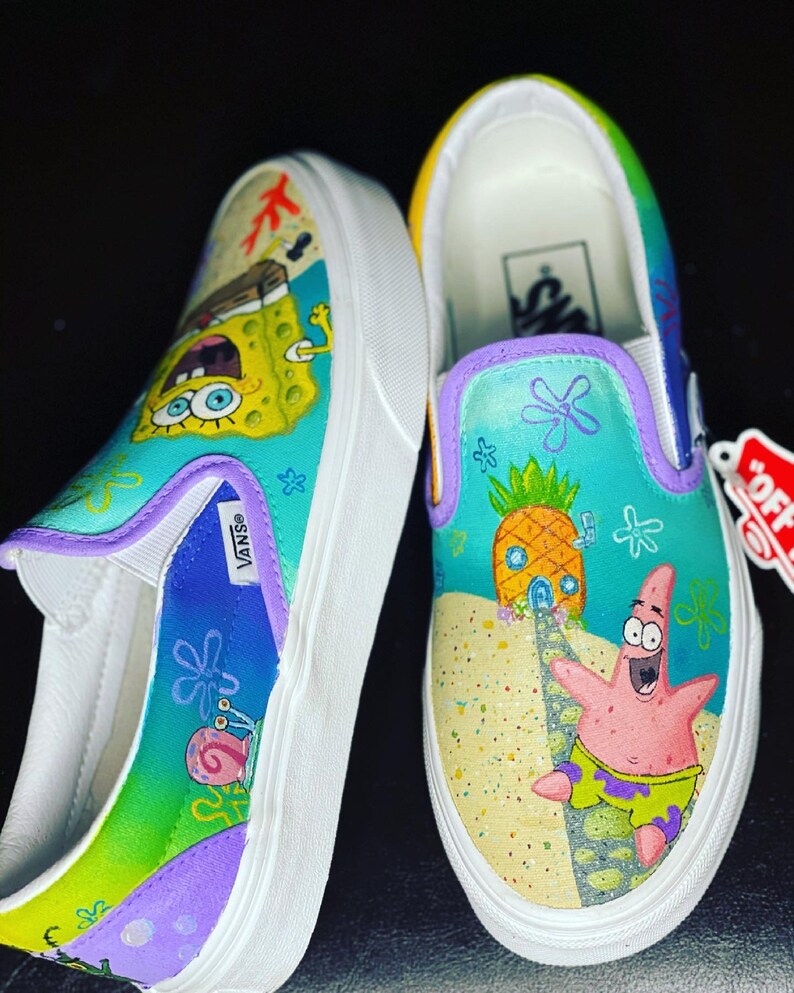 Handpainted Sponebob Vans - Etsy