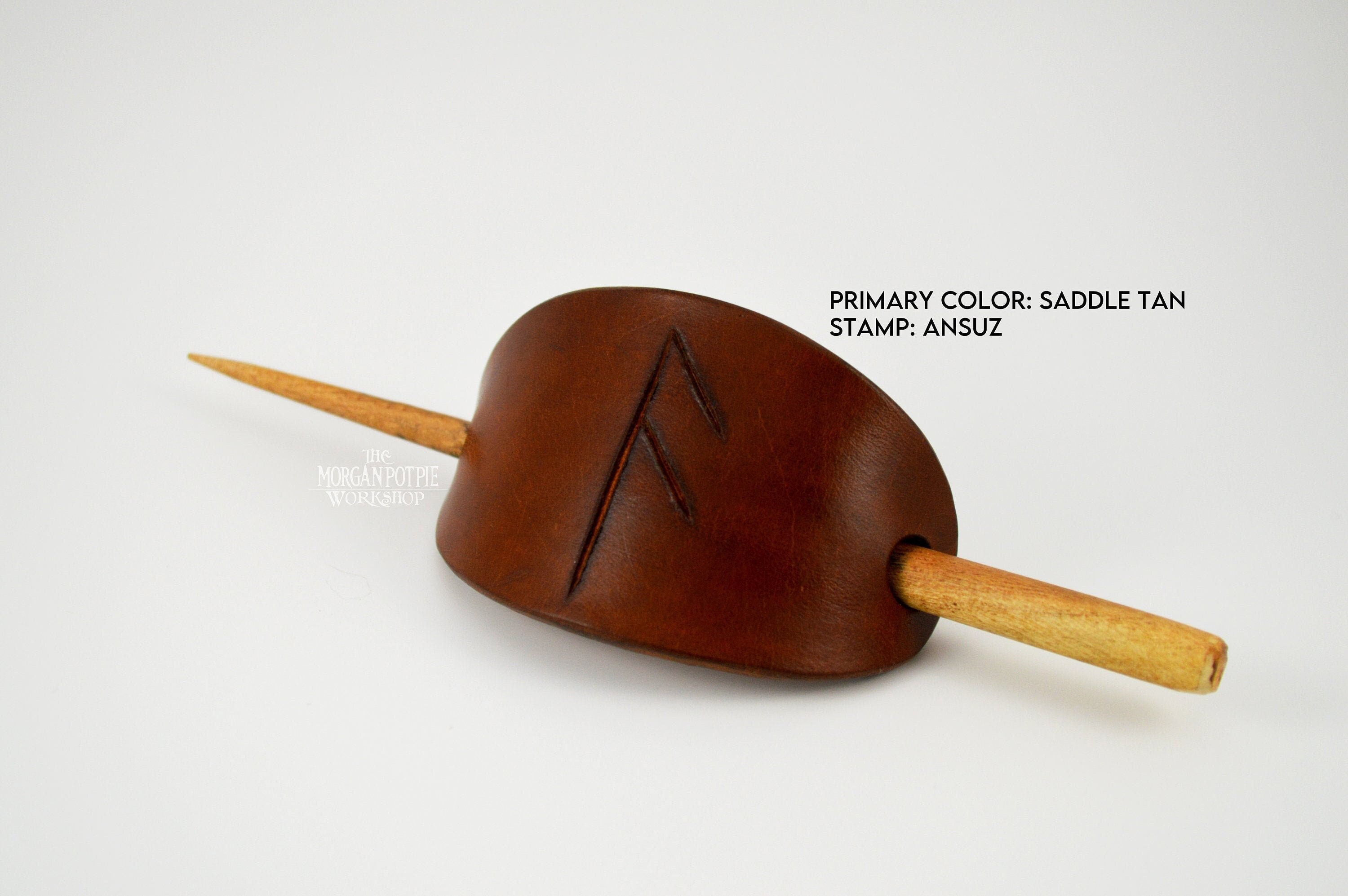 Custom Leather Rune Hair Barrette | Viking Norse Pagan Hair Stick ...