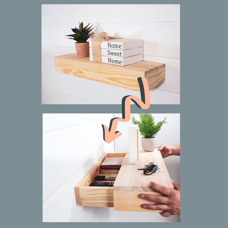 Hidden Wall Shelf Drawer - Etsy