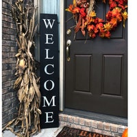 Rustic Farmhouse Welcome Door Sign, Handcrafted Wood & Eucalyptus ...