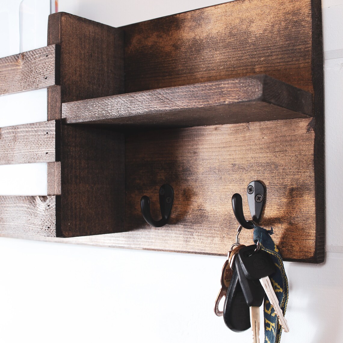 Wall Mount Entryway Mail Envelope Organizer Key Holder Hooks - Etsy